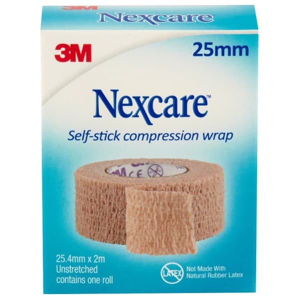 Buy Nexcare Self Stick Compression Wrap 25mm x 2m Tan 1 Pack Online ...