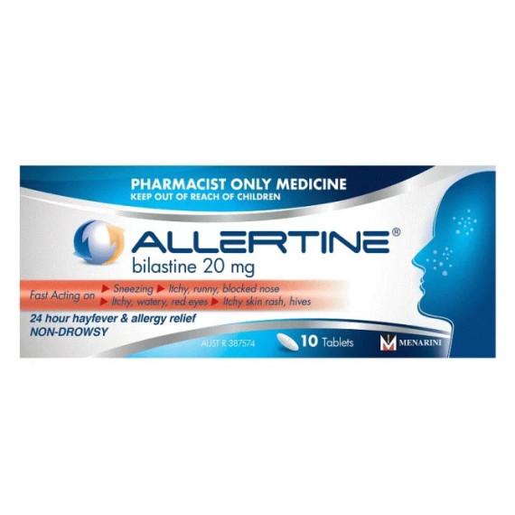 Buy Allertine Bilastine 20mg 10 Tablets S3 Online