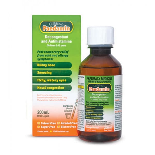Buy Childrens Paedamin Decongestant and Antihistamine 200ml Online