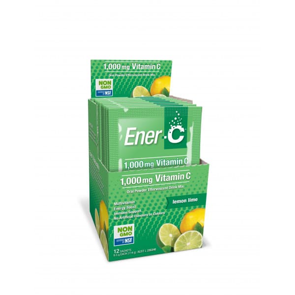 Buy Ener C Oral Powder Effervescent Drink Mix Lemon Lime 9.5g 12 Pack ...