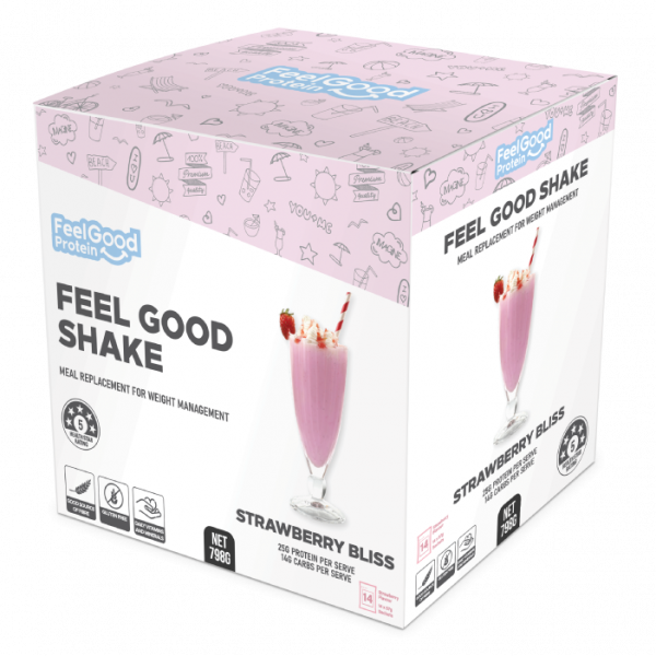 Buy Feel Good Shake VLCD Strawberry Bliss 14 Sachets Online | Chempro ...