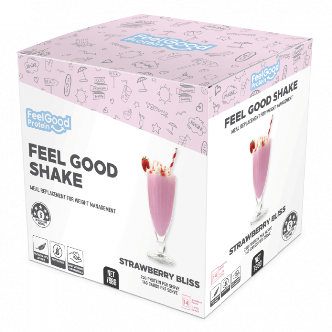 Buy Feel Good Shake VLCD Strawberry Bliss 14 Sachets Online | Chempro ...