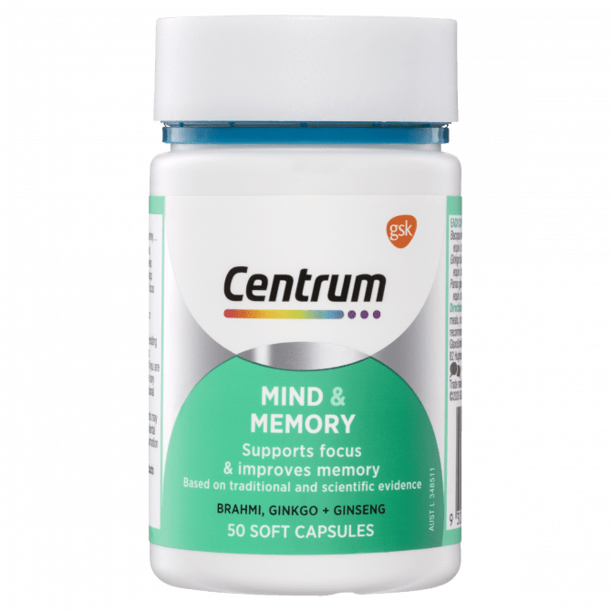 Buy Centrum Mind and Memory 50 Capsules Online