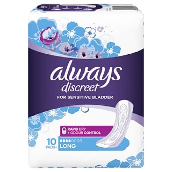 Buy Always Discreet Long Pads 10 Pack Online