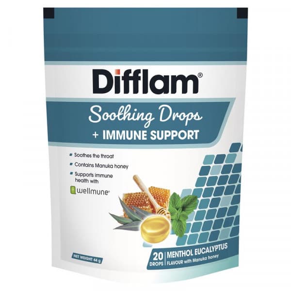 Buy Difflam Soothing Drops plus Immune Support Eucalyptus Menthol 20 ...