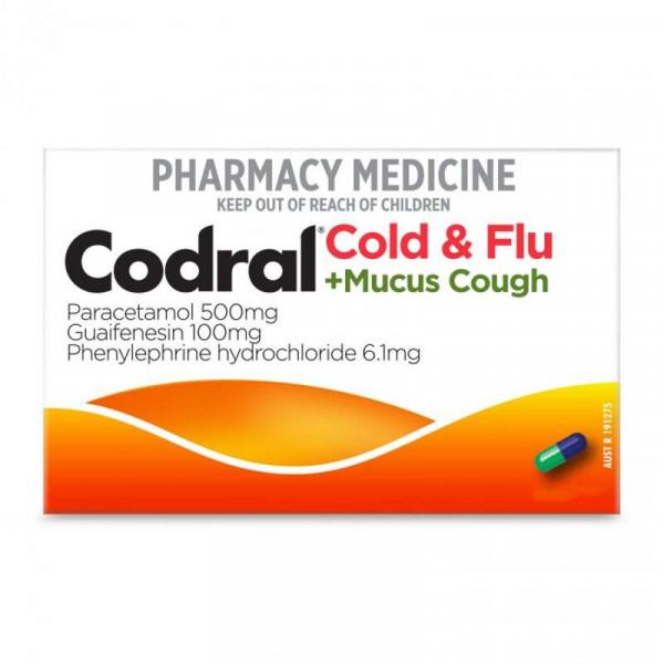 Buy Codral Cold & Flu + Mucus Cough 48 Capsules Online