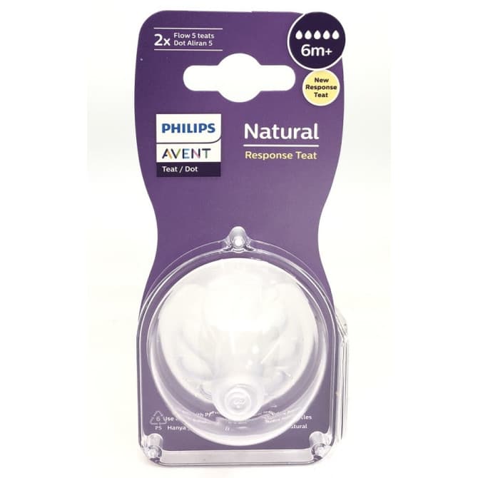 Buy Avent Natural Response Teats 6 month plus Flow 5 2 pack Online