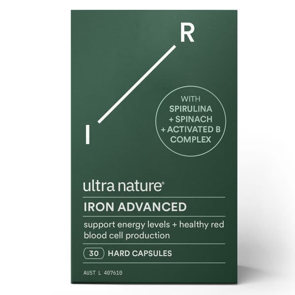 Buy Ultra Nature Iron Advanced 30 Hard Capsules Online
