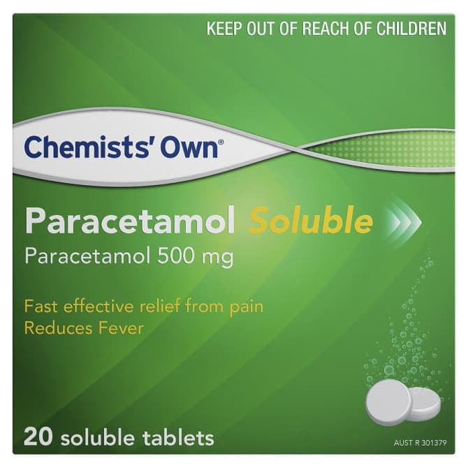 Buy Chemists Own Paracetamol Soluble 20 Tablets Online