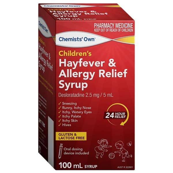 Buy Chemists Own Childrens Hayfever And Allergy Relief Syrup 100ml Online