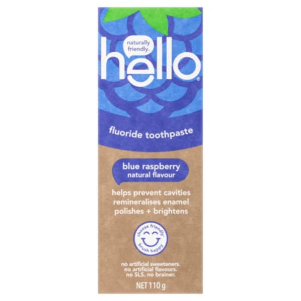 Buy Hello Blue Raspberry Fluoride Toothpaste 110g Online