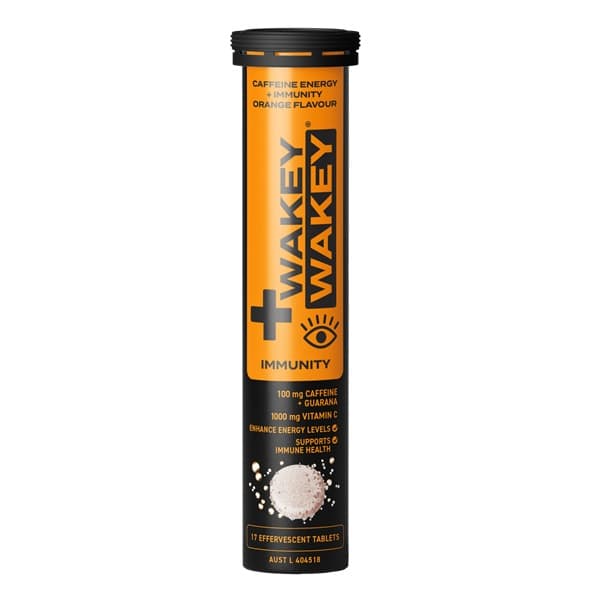 Buy Wakey Wakey Caffeine Energy Plus Immunity Effervescent Orange ...
