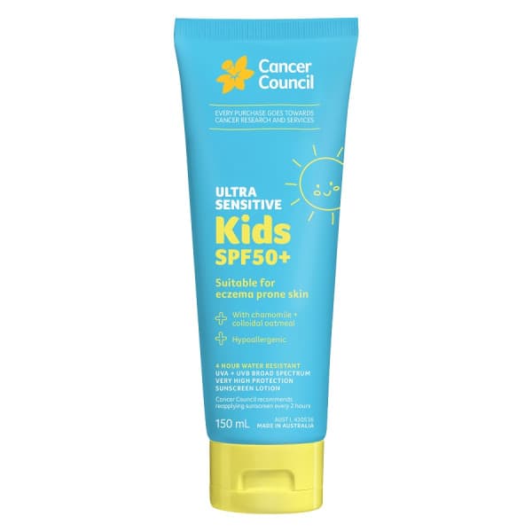 Buy Cancer Council Ultra Sensitive Kids SPF50 plus 150ml Online
