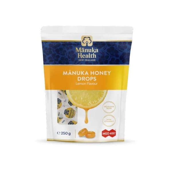Buy Manuka Health MGO 400 Plus Manuka Honey Drops Lemon 250g Online