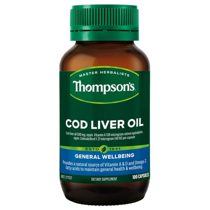 Buy Thompsons Cod Liver Oil 100 Capsules Online