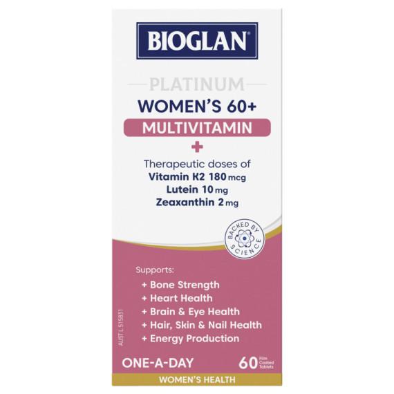 Buy Bioglan Platinum Womens 60 Plus Multivitamin Tablets 60 Online