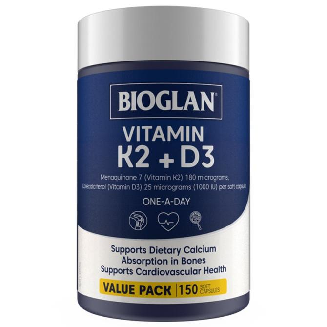 Buy Bioglan Vitamin K2 Plus D3 Capsules 150 Online