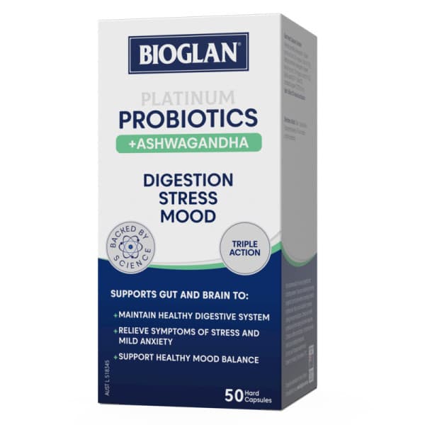 Buy Bioglan Probiotic Plus Ashwagandha Capsules 50 Online