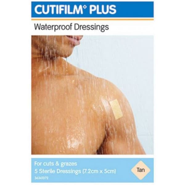 Buy Cutifilm Plus Waterproof Dressings Tan 7.2cm x 5cm 5 Pack Online