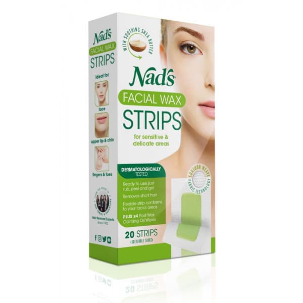 Buy Nads Hair Removal Facial Wax Strips 20 Pack Online