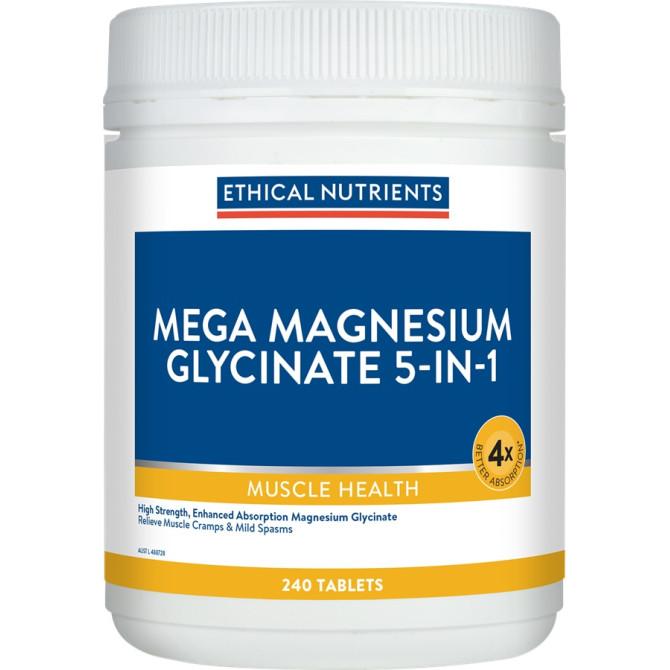Buy Ethical Nutrients Mega Magnesium Glycinate 5 in 1 240 Tablets Online
