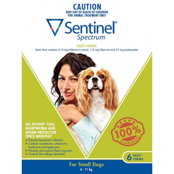 Buy Sentinel Spectrum Green For Small Dogs Chews 6 Pack Online