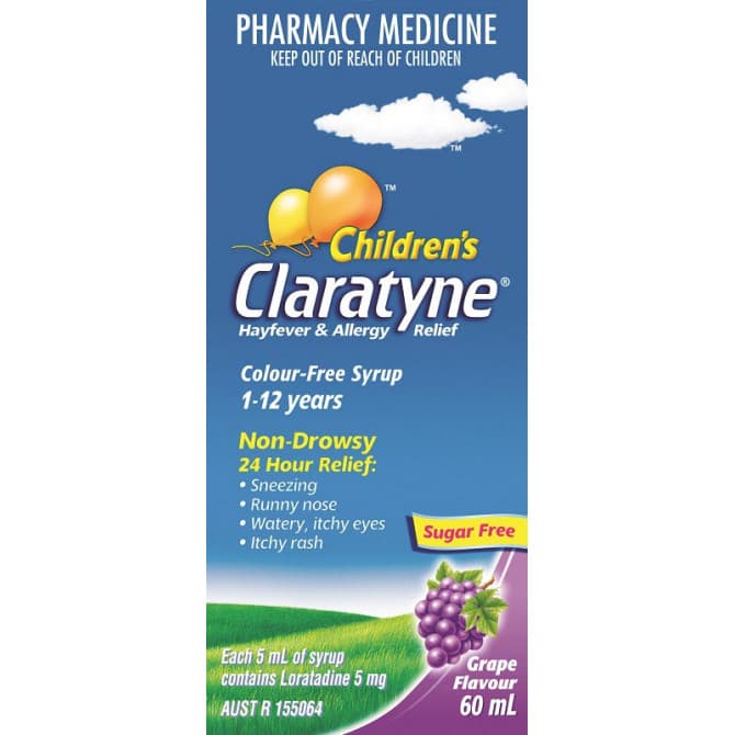 Buy Claratyne Syrup Grape Flavour 1-12Years 60ml Online