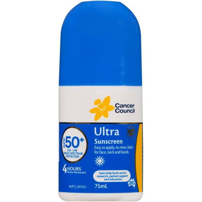Buy Cancer Council Ultra Sunscreen SPF50 Plus Roll On 75ml Online
