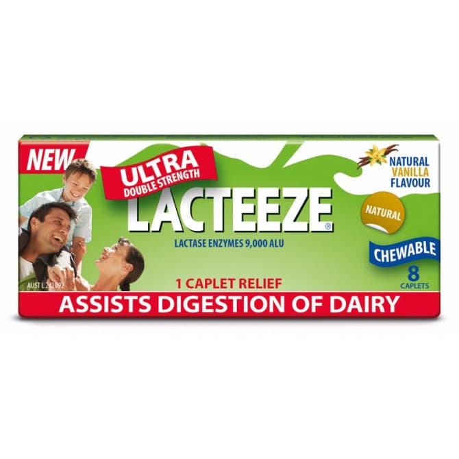 Buy Lacteeze Ultra Double Strength Caplets 8 Caplets Online | Chempro ...