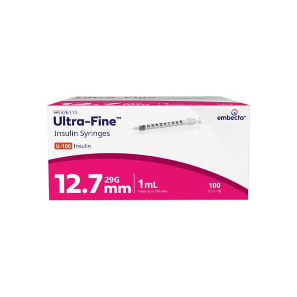 Buy Embecta Ultra Fine Insulin Syringes 1.0ml 29g X 12.7mm Single or ...