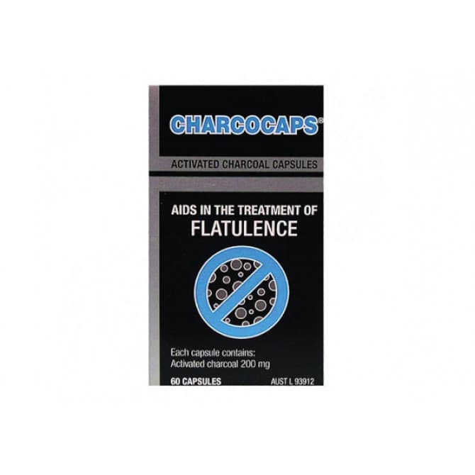 Buy Charcocaps Activated Charcoal 200mg 60 Capsules Online