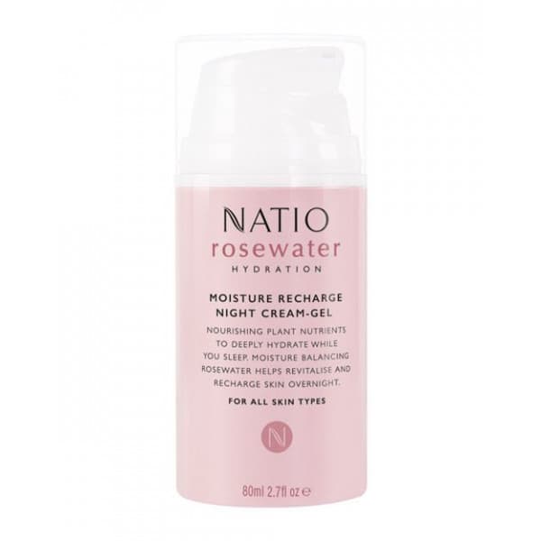 Buy Natio Rosewater Hydration Moisture Recharge Night Cream-Gel 80ml ...