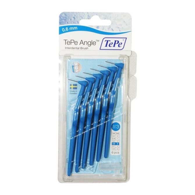 Buy Tepe Angle Interdental Brush 0.6mm Fine Blue 6 Pack Online ...