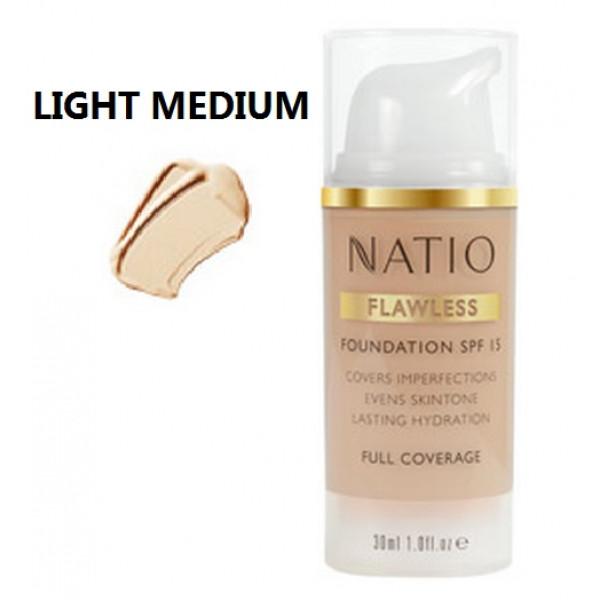 Buy Natio Flawless Foundation SPF 15 Light Medium 30ml Online | Chempro ...