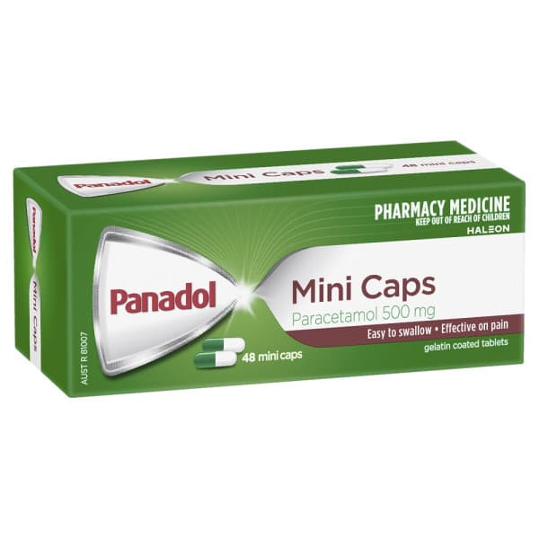 Buy Panadol Mini Caps for Pain Relief Paracetamol 500 mg 48 Mini ...