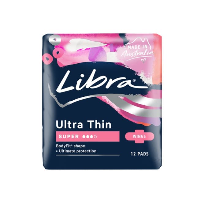Buy Libra Ultra Thin Super Pads With Wings 12 Pack Online