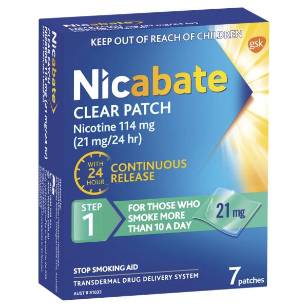Buy Nicabate Clear Patch Stop Smoking Transdermal drug delivery system ...