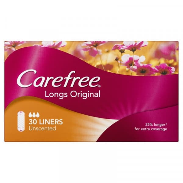 Buy Carefree Original Long Unscented Liners 30 Pack Online
