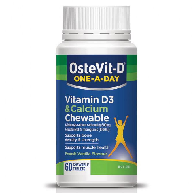 Buy OsteVit D One A Day Vitamin D3 and Calcium Chewable 60 Tablets Online