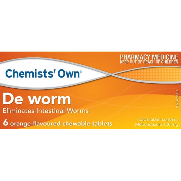 Buy Chemists Own De Worm Chewable 6 Tablets Online