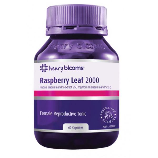 Buy Henry Blooms Raspberry Leaf 2000 60 Vegetarian Capsules Online