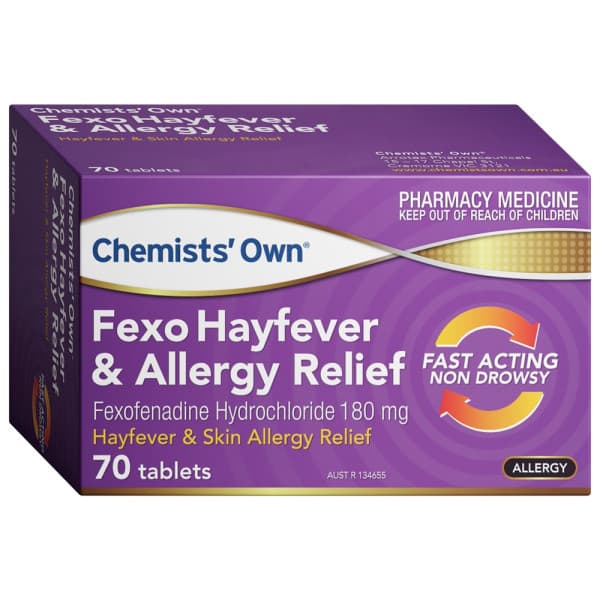 Buy Chemists Own Fexo Hayfever and Allergy Relief 70 Tablets 180mg Online